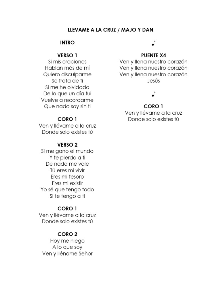 Llévame a la Cruz: Letra y Significado | PDF