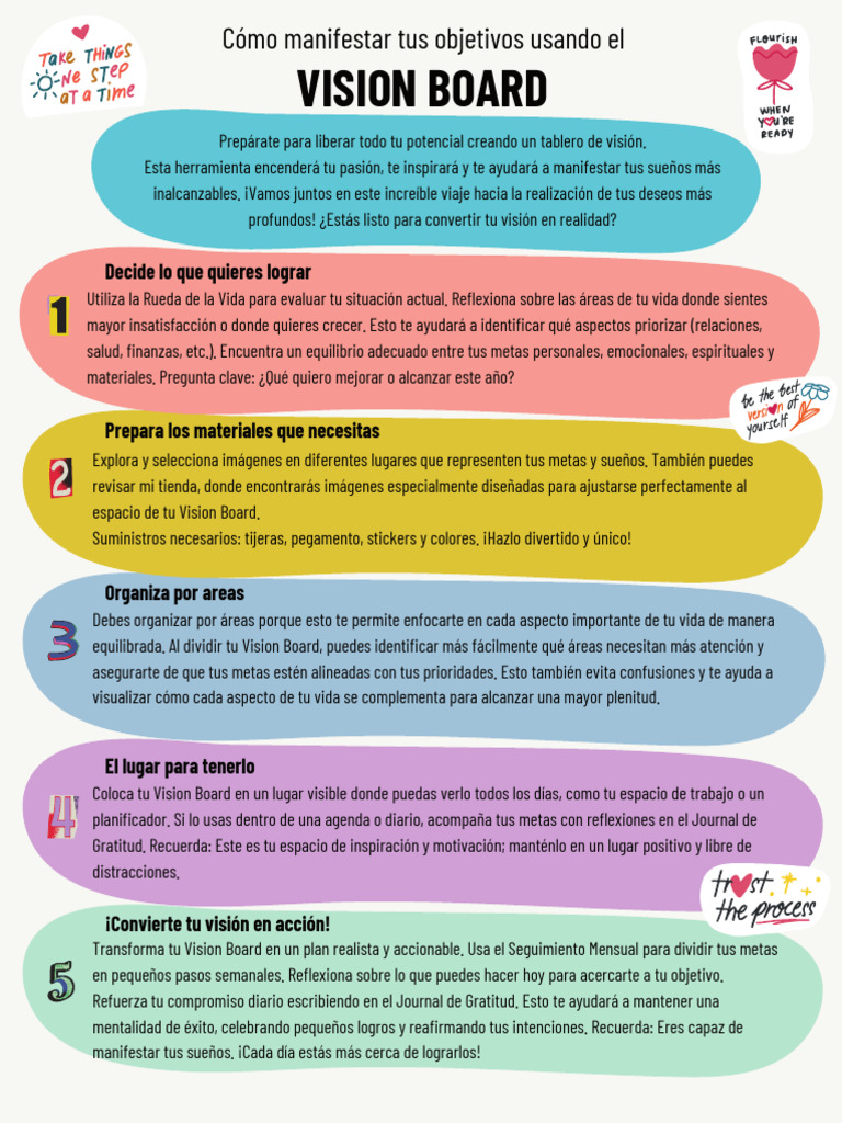 Crea tu Vision Board para manifestar sueños | PDF