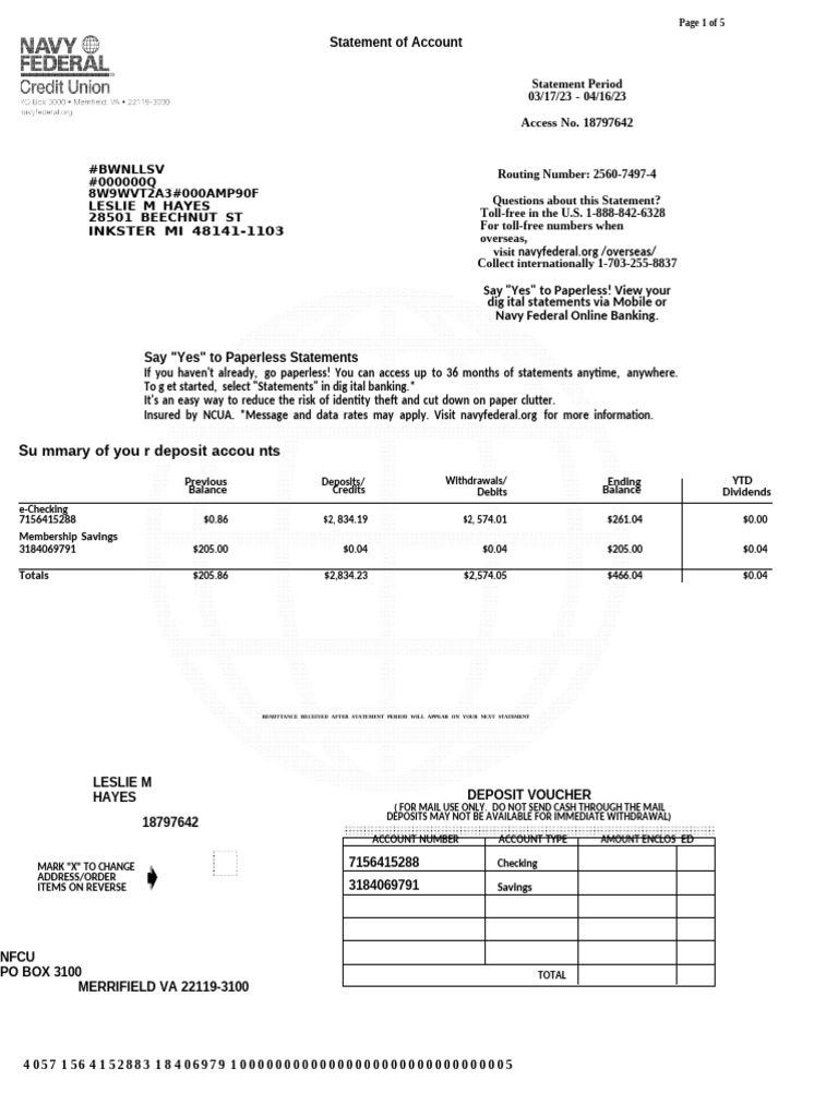 April 2023 Monthly Statement | PDF | Debit Card | Credit Card