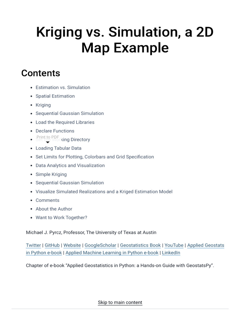 Kriging vs. Simulation, A 2D Map Example - GeostatsPy Well-Documented Demonstration ...