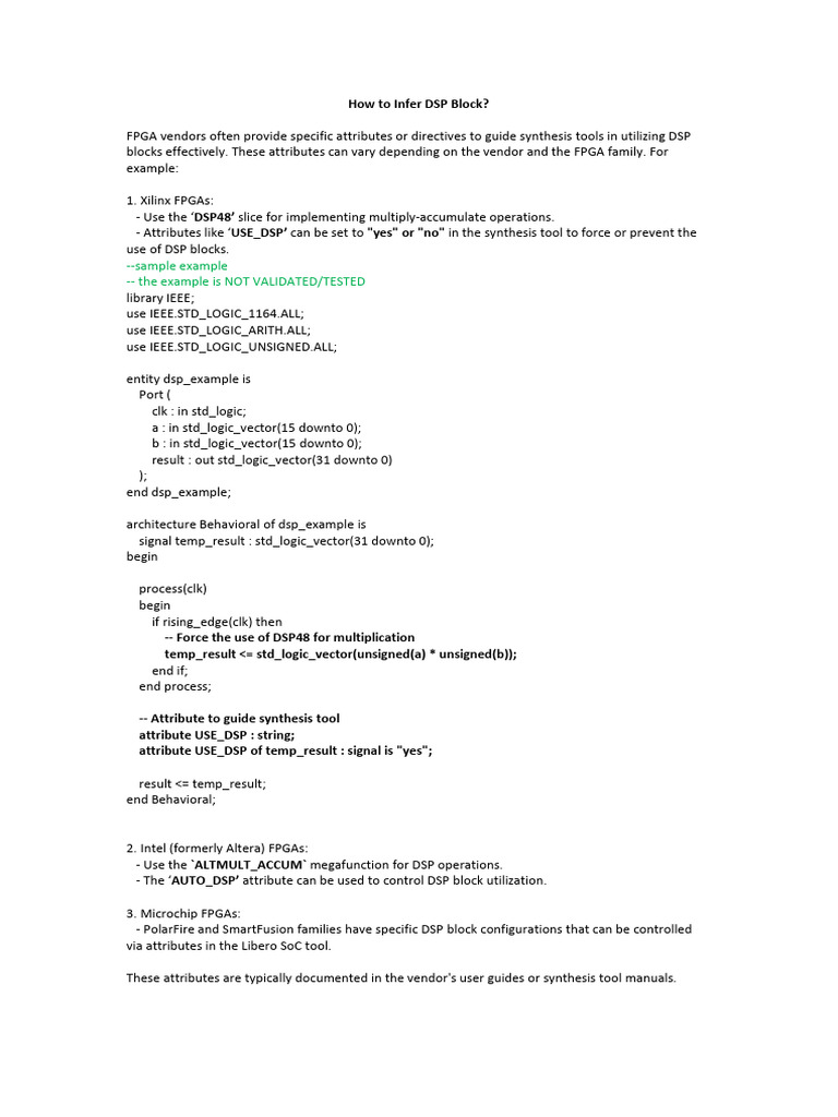 How To Infer DSP | PDF