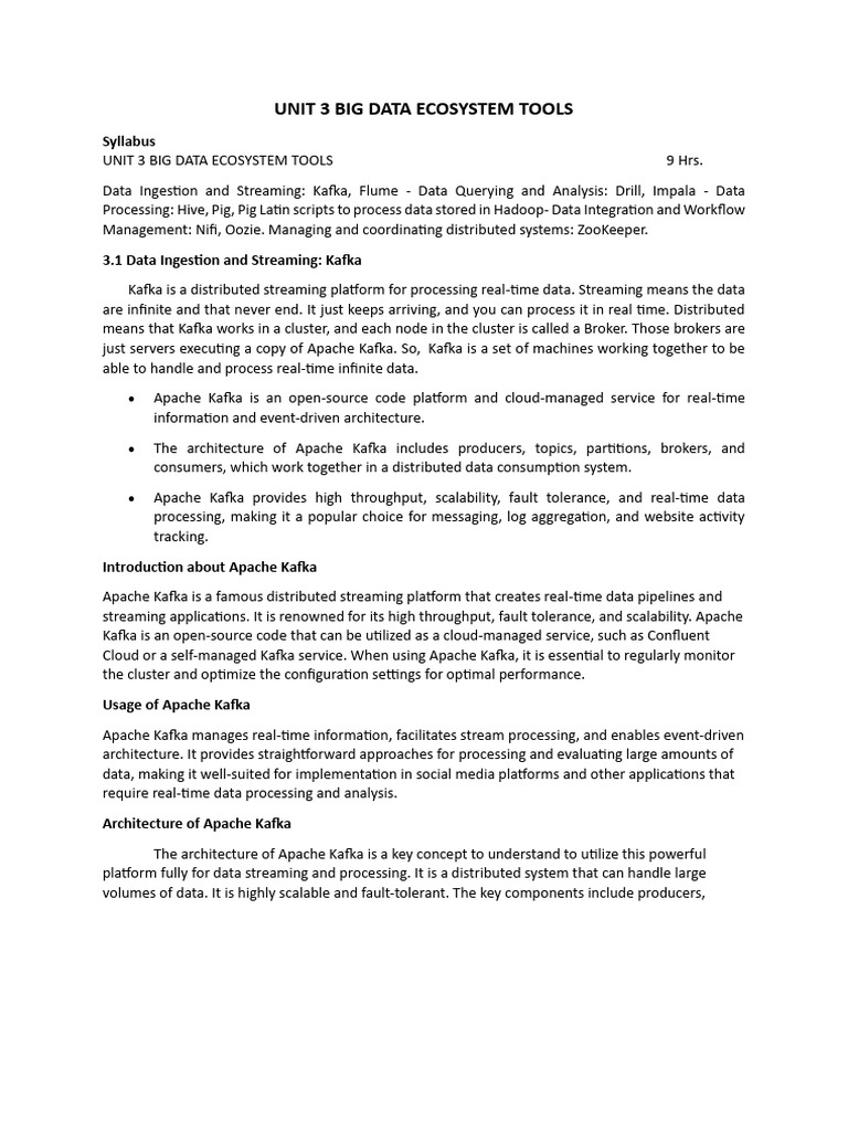 SITA1603 Unit 3 Material | PDF | Apache Hadoop | Map Reduce