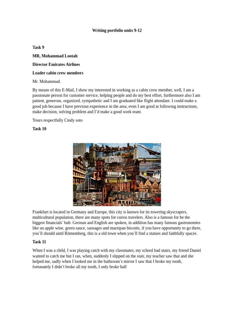 Writing Portfolio Units 9-12 | PDF