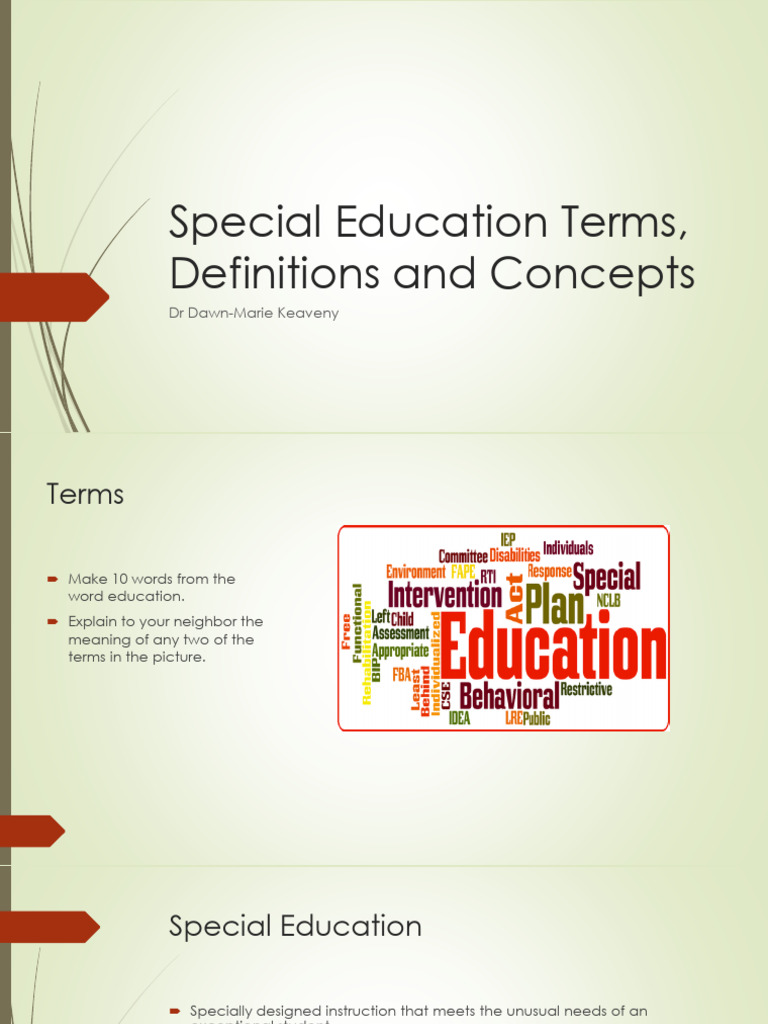 Special Education Terms and Concepts Guide | PDF | Attention Deficit ...