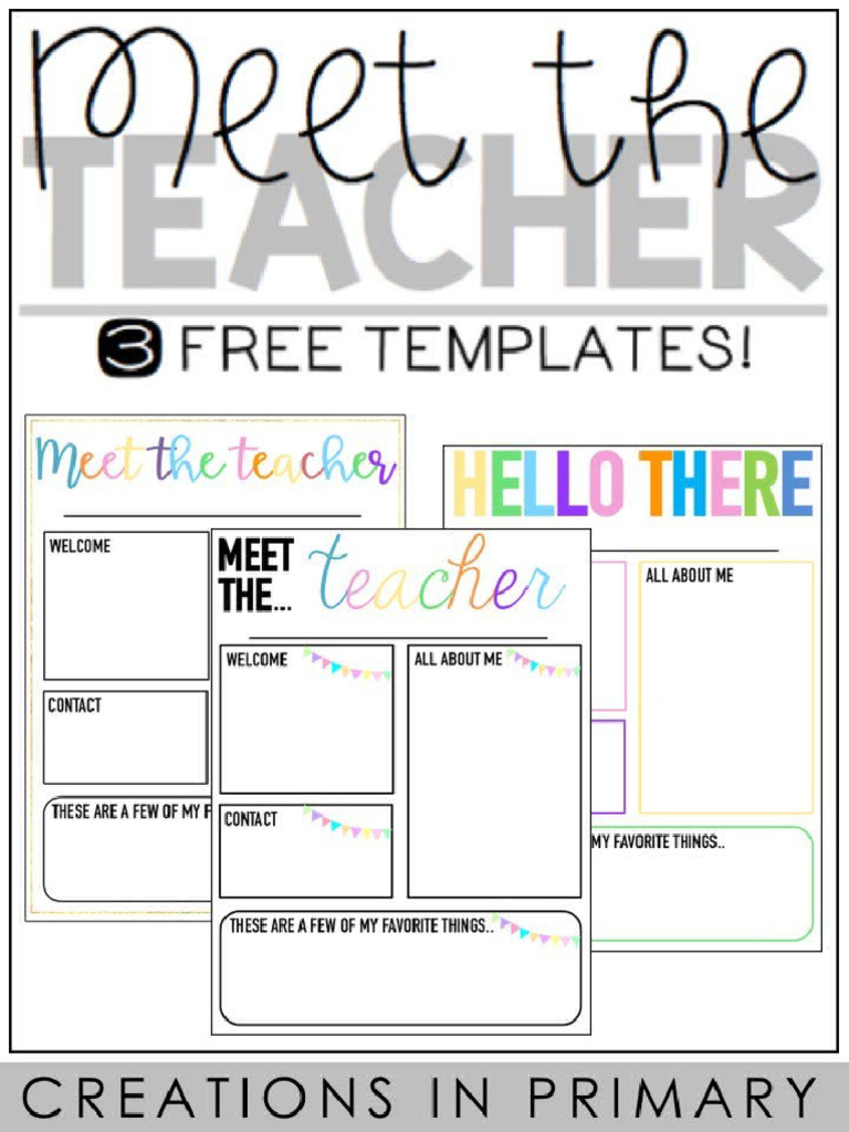 Meetthe Teacher Templates Editable | PDF