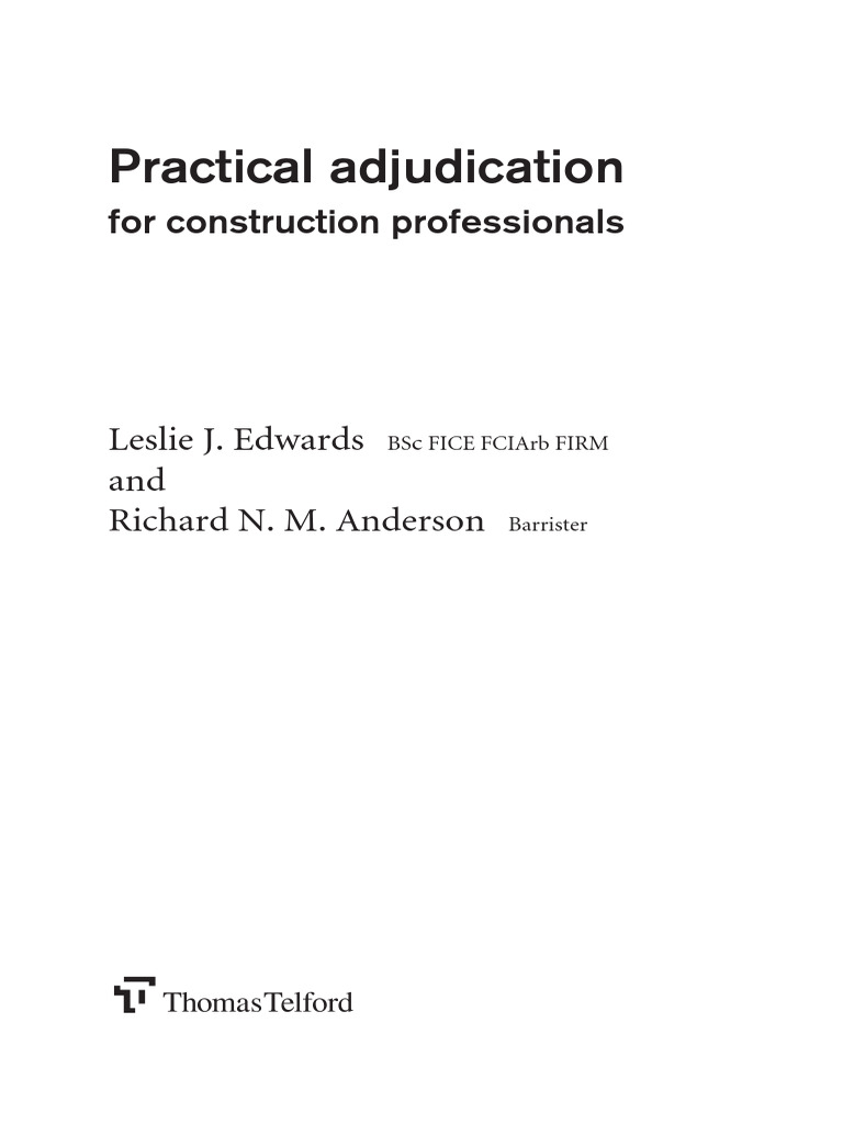 Anderson, Richard N. M. - Edwards, Leslie J - Practical Adjudication ...