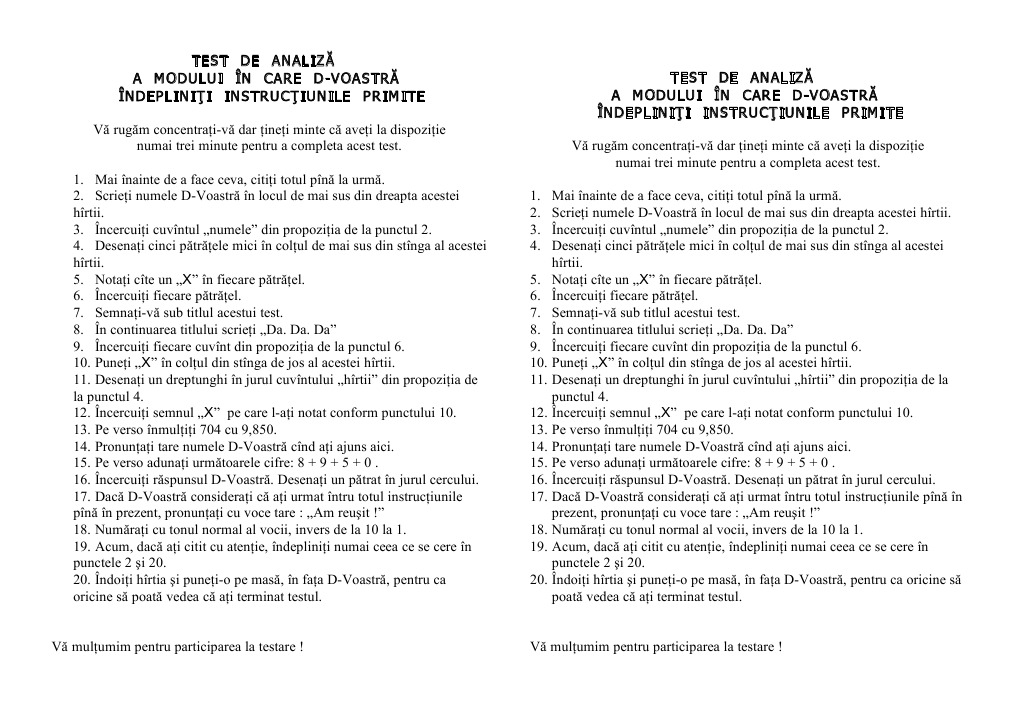 Test de Atentie Mini | PDF