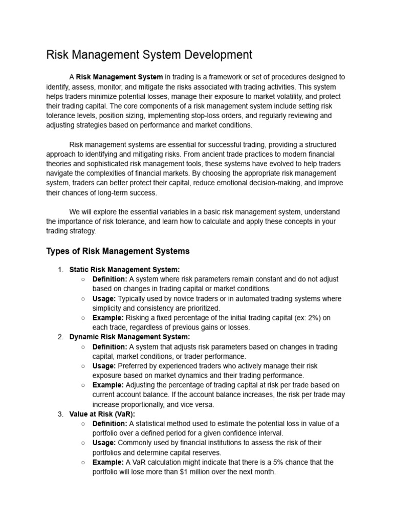 Risk Management System Development | PDF | Risk | Risk Management