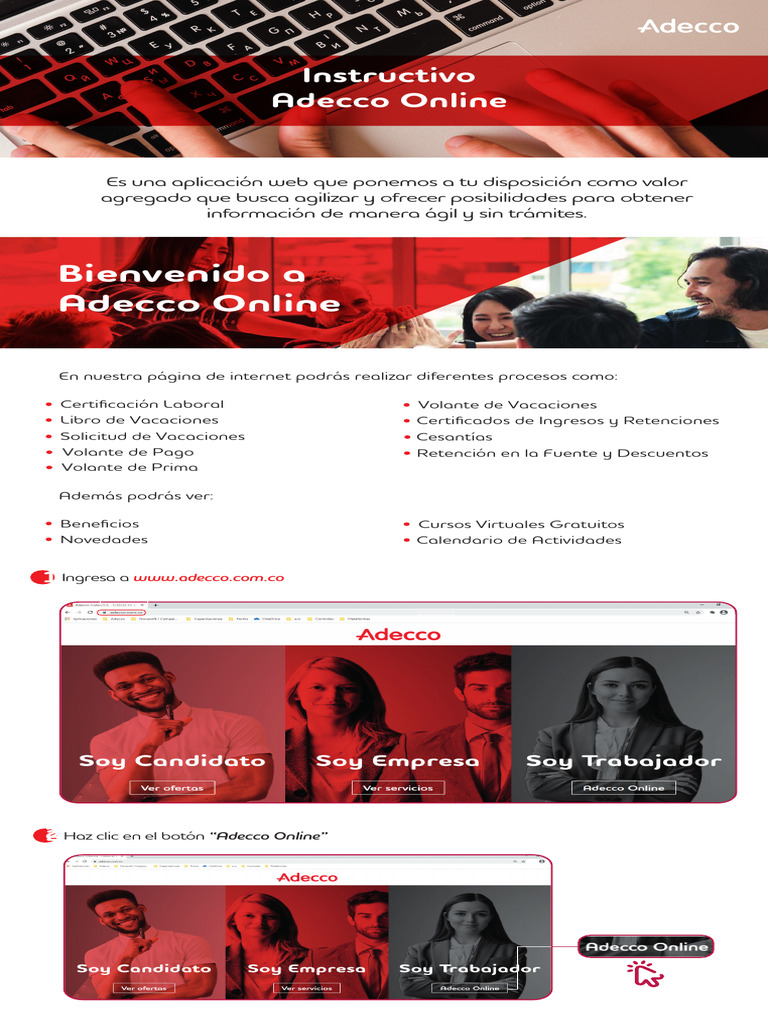 Guía de Registro y Acceso a Adecco Online | PDF | Contraseña | Spamming