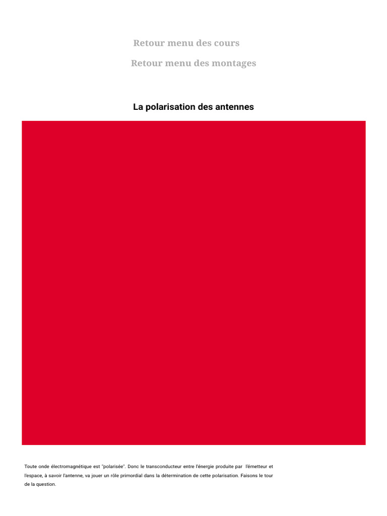 Polarisation des Antennes Électromagnétiques | PDF | Polarisation ...