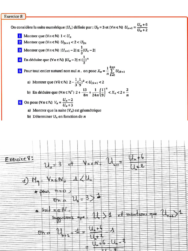 ex8+corr suite numérique | PDF