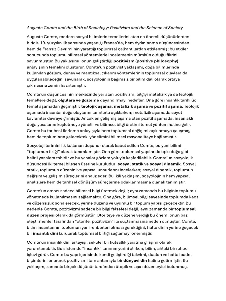 Aguste Comte | PDF