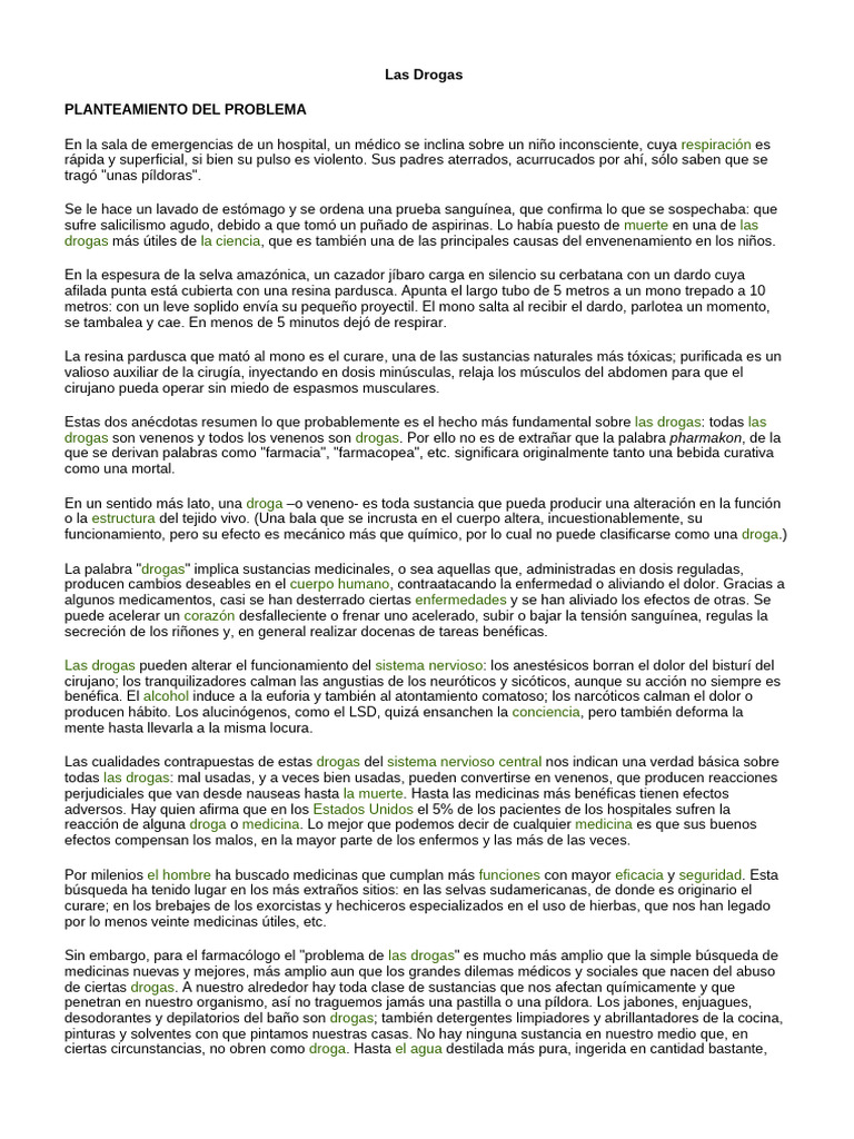 Las Drogas | PDF | La dependencia de sustancias | Drogas