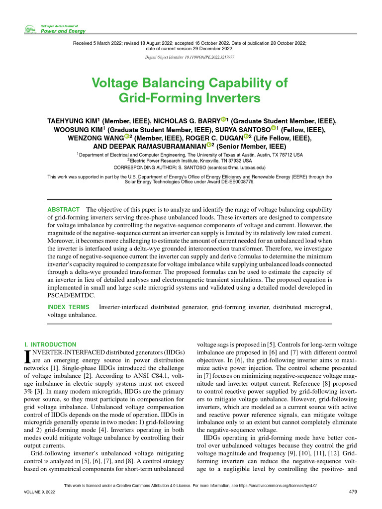Voltage Balancing in Grid-Forming Inverters | PDF | Power Inverter ...