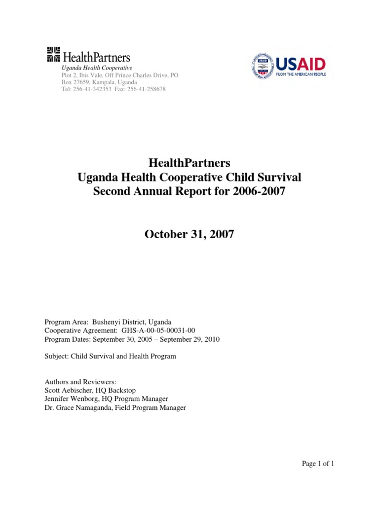 USAID Uganda Health Cooperative Health Services For Poor | PDF ...