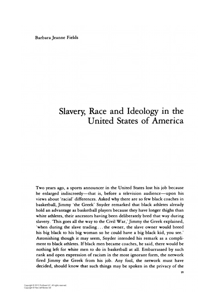 Fields_Slavery-Race-and-Ideology | PDF