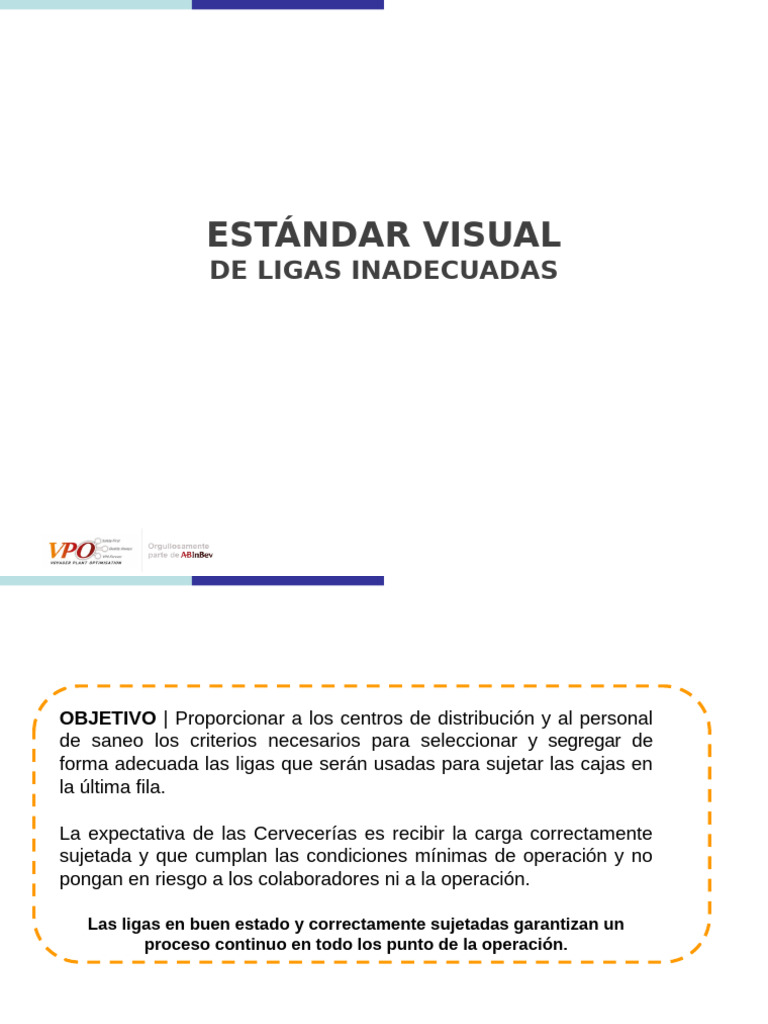 Estándar Visual para Ligas Inadecuadas | PDF