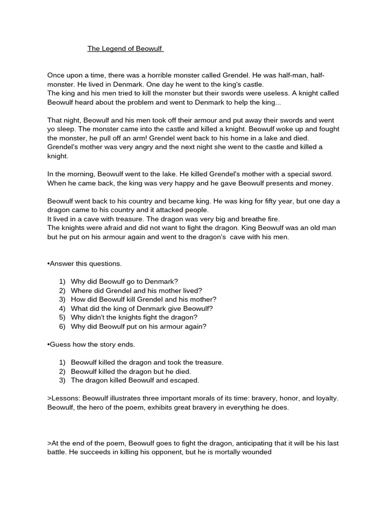 The Legend of Beowulf | PDF