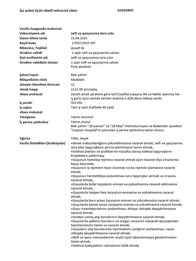 Daten#Bersicht - Neft V# Qaz##Xarma #ZR# Usta | PDF
