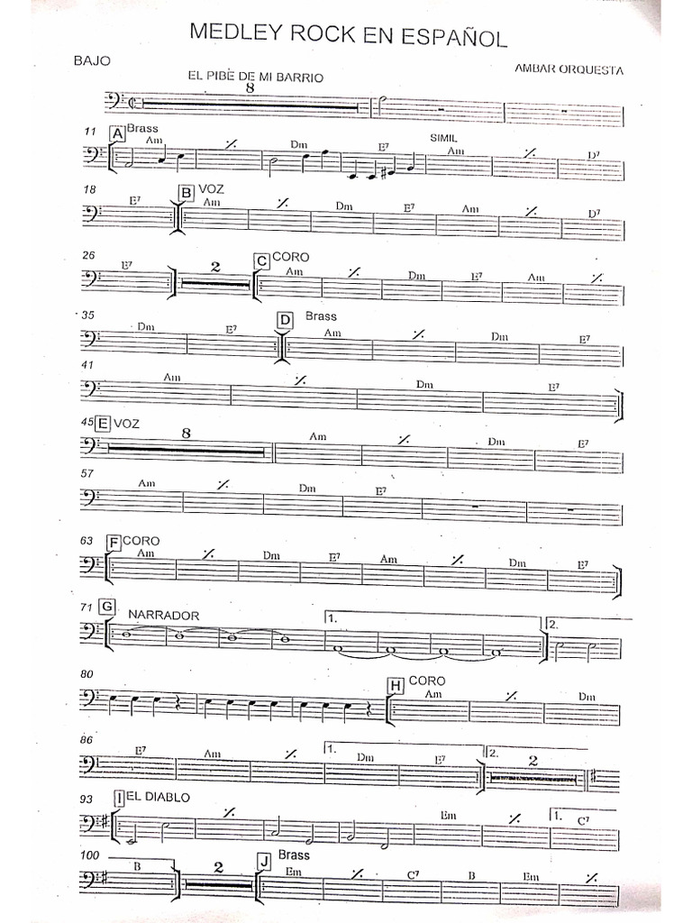 Medley - Rock en Español-Bass1 | PDF