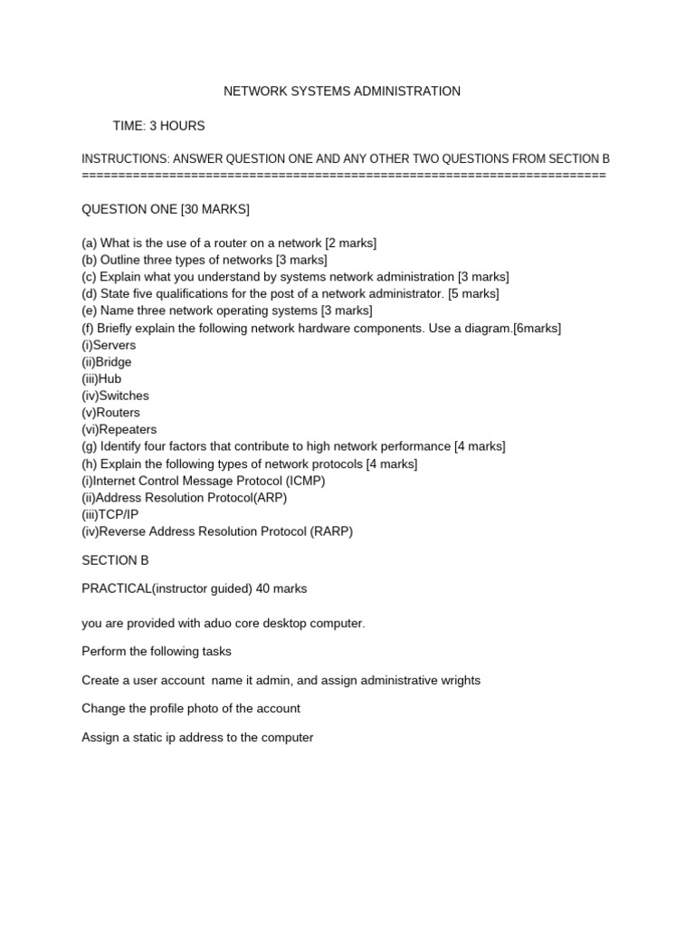 Network Systems Administration | PDF