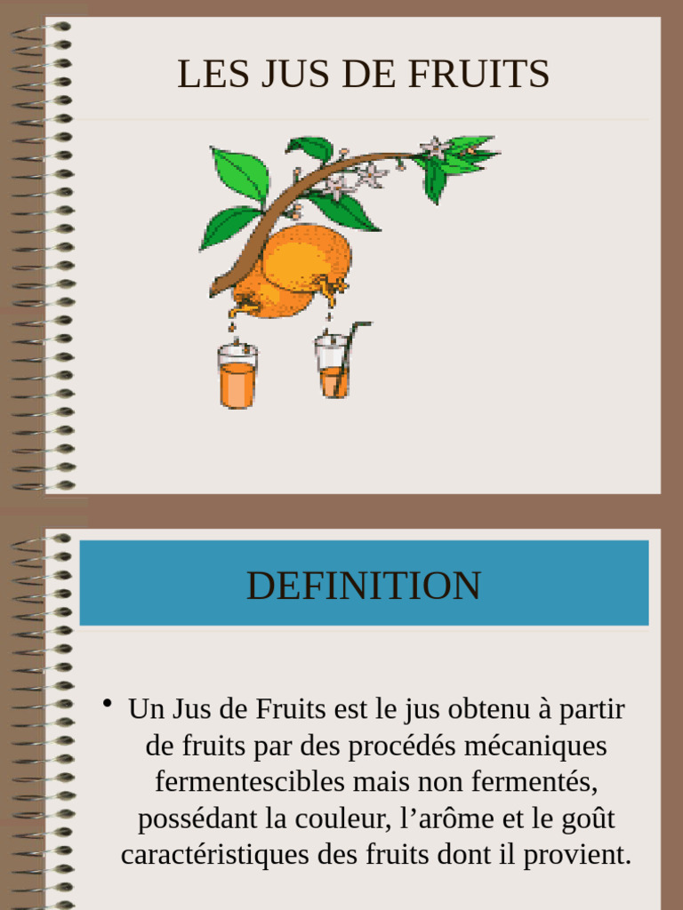 Définition et Types de Jus de Fruits | PDF | Jus | Régime et nutrition