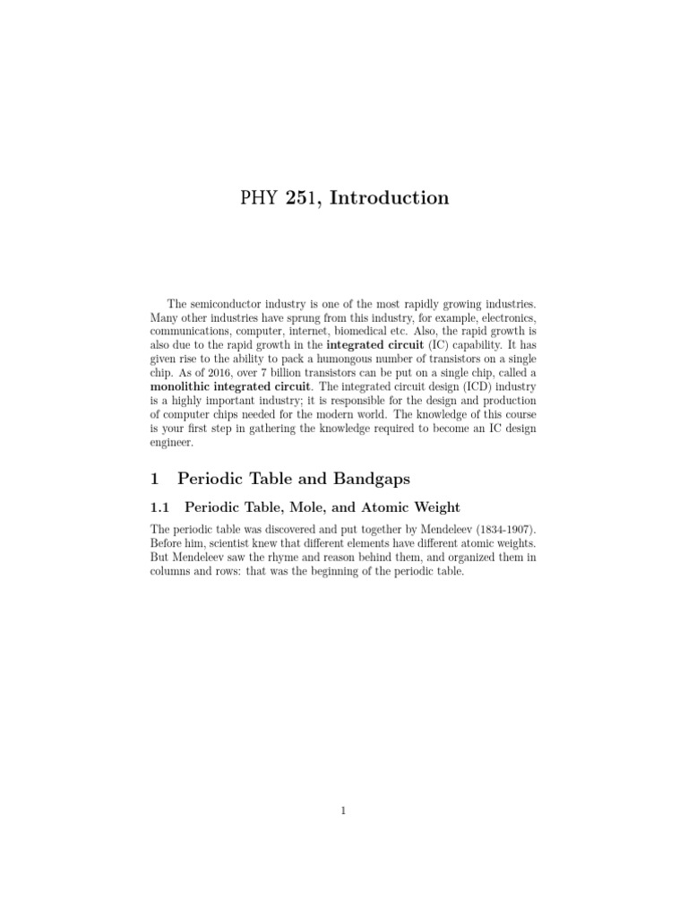 Lecture Notes - Introduction | PDF | Band Gap | Semiconductors