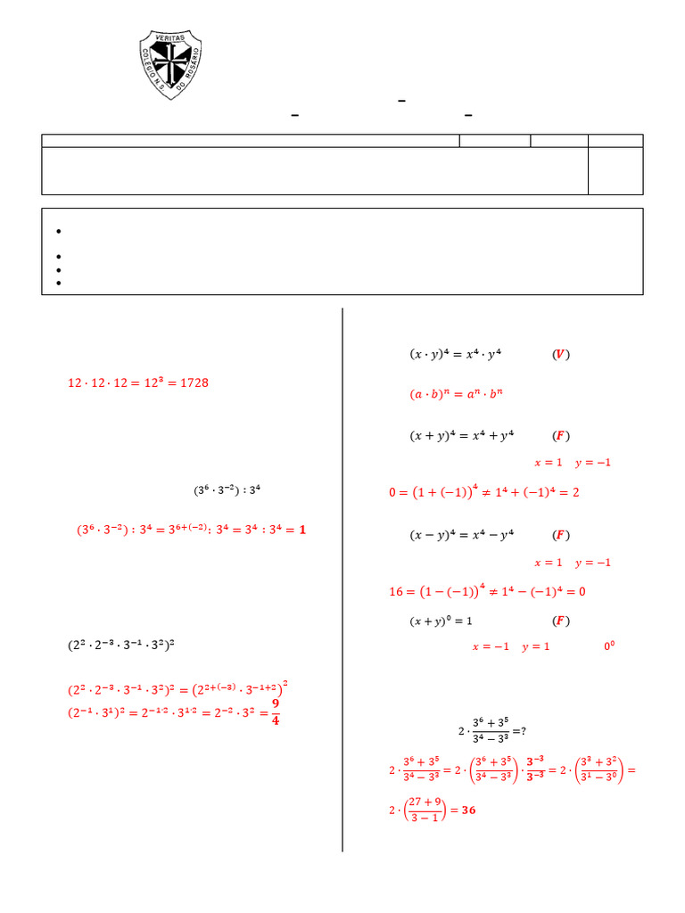 OP - 8Âº - Ano - 31.05.2023 - Algebra - GABARITO - Prof. - Jamil 2 | PDF | Matemática