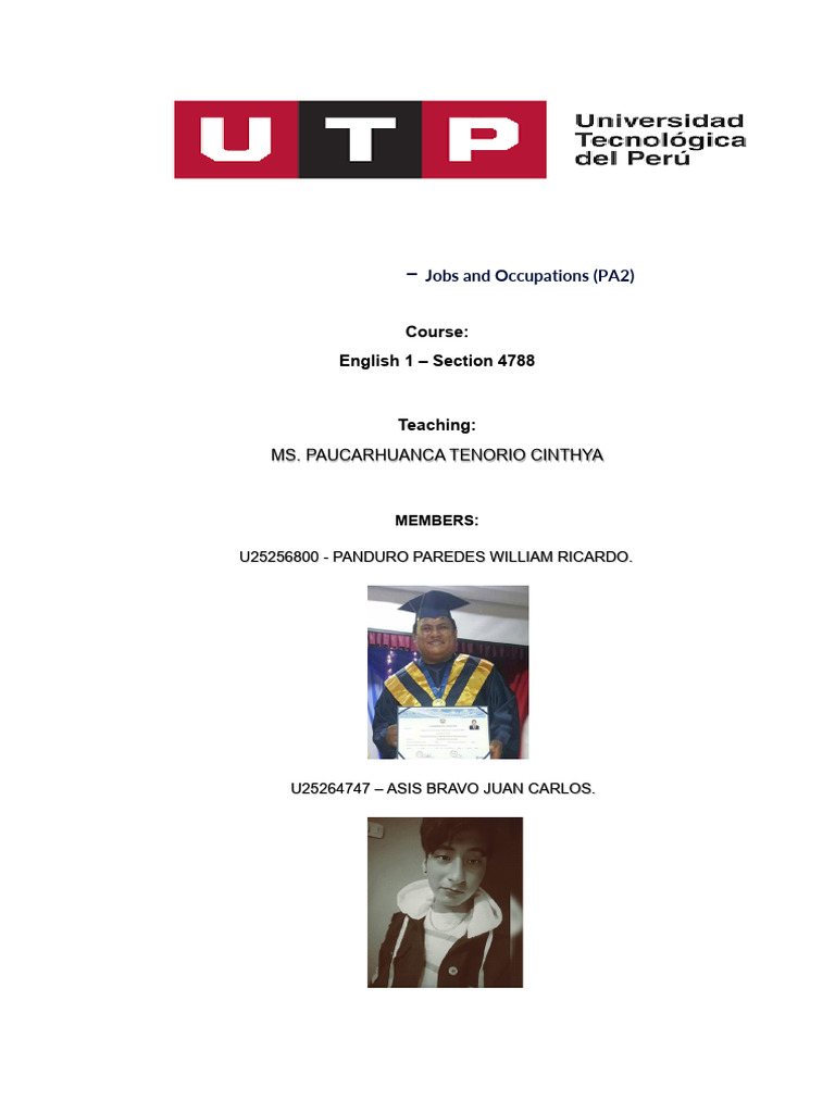 Assignment - Jobs and Occupations (PA2) | PDF