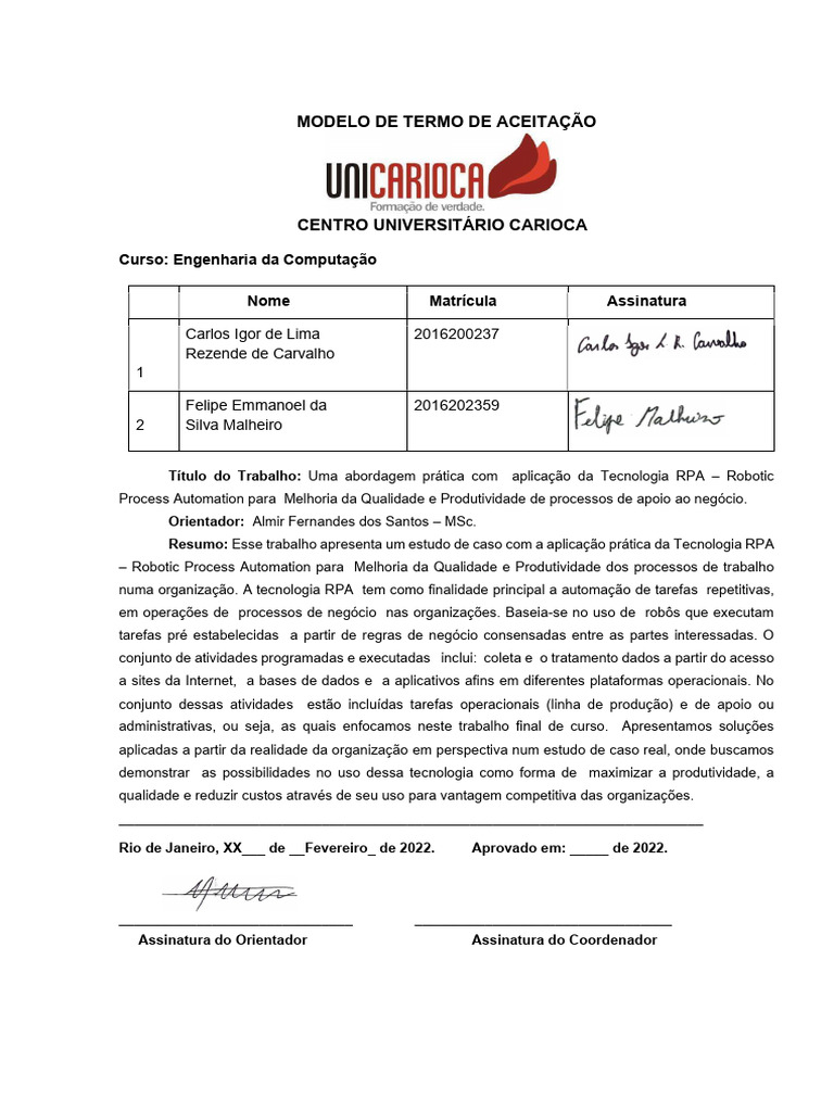 TCC - Carlos Igor - Fellipe Emanuel - 20022 - 1 - SINALIZADO | PDF ...
