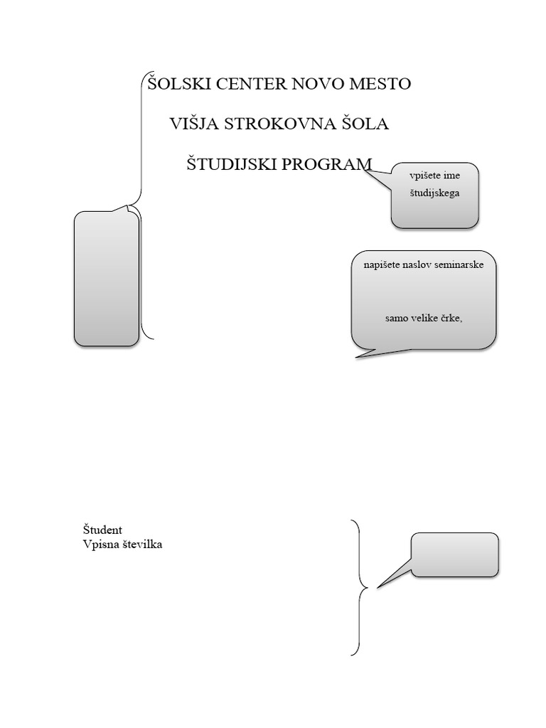 Navodila Za Oblikovanje Seminarske Naloge | PDF