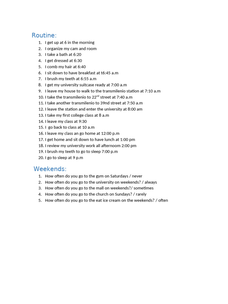 Routine 2.0 | PDF