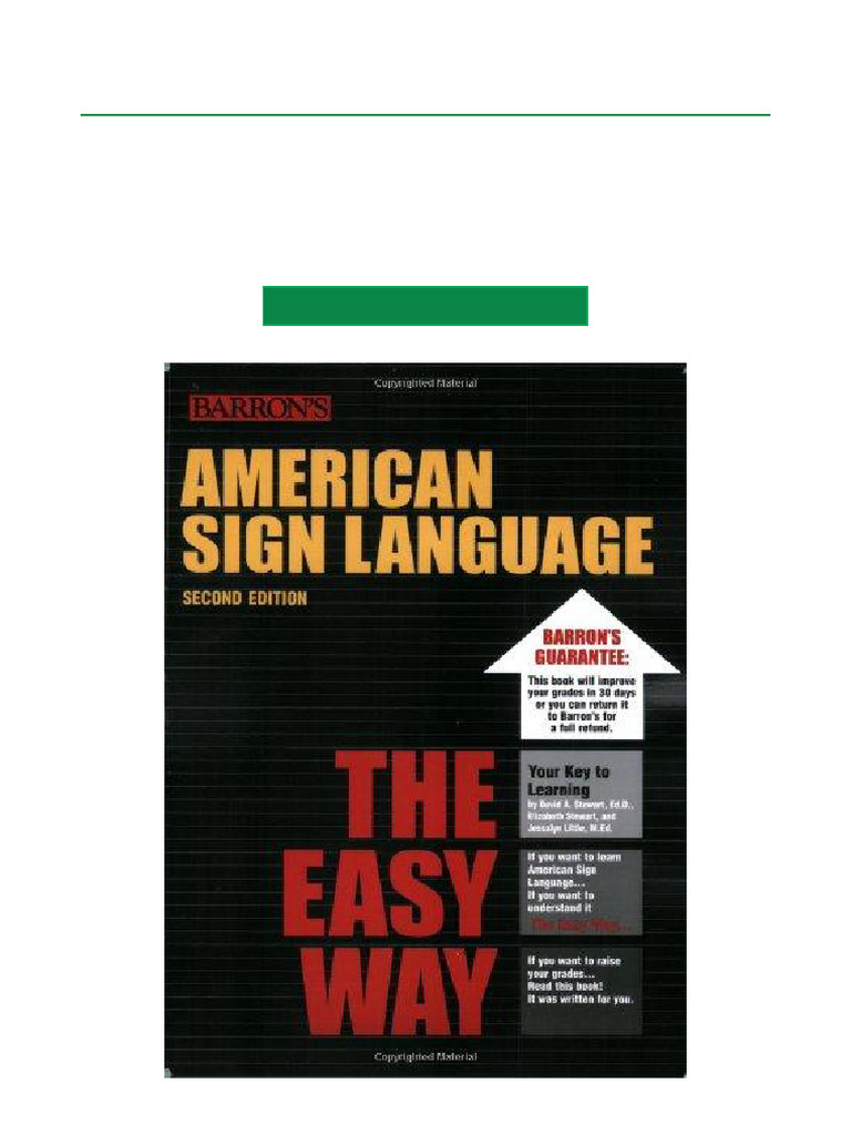 American Sign Language The Easy Way, 2nd Edition Readable PDF Download ...