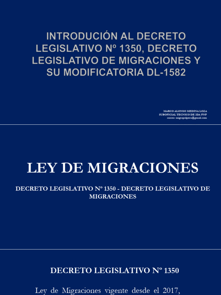Introducción al DL 1350 de Migraciones | PDF | Perú