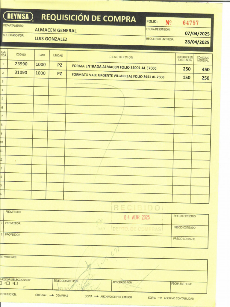 Vale Urgente Requi | PDF