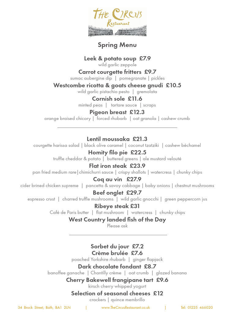 Circus Spring Window Menu 2025 Phase 2 | PDF | Sauce | Drink
