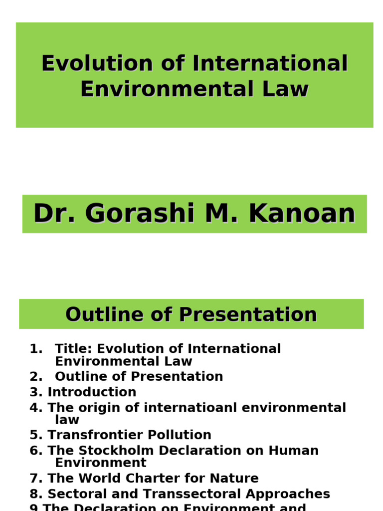 Evolution of International Environmental Law | PDF | Environmental Law ...