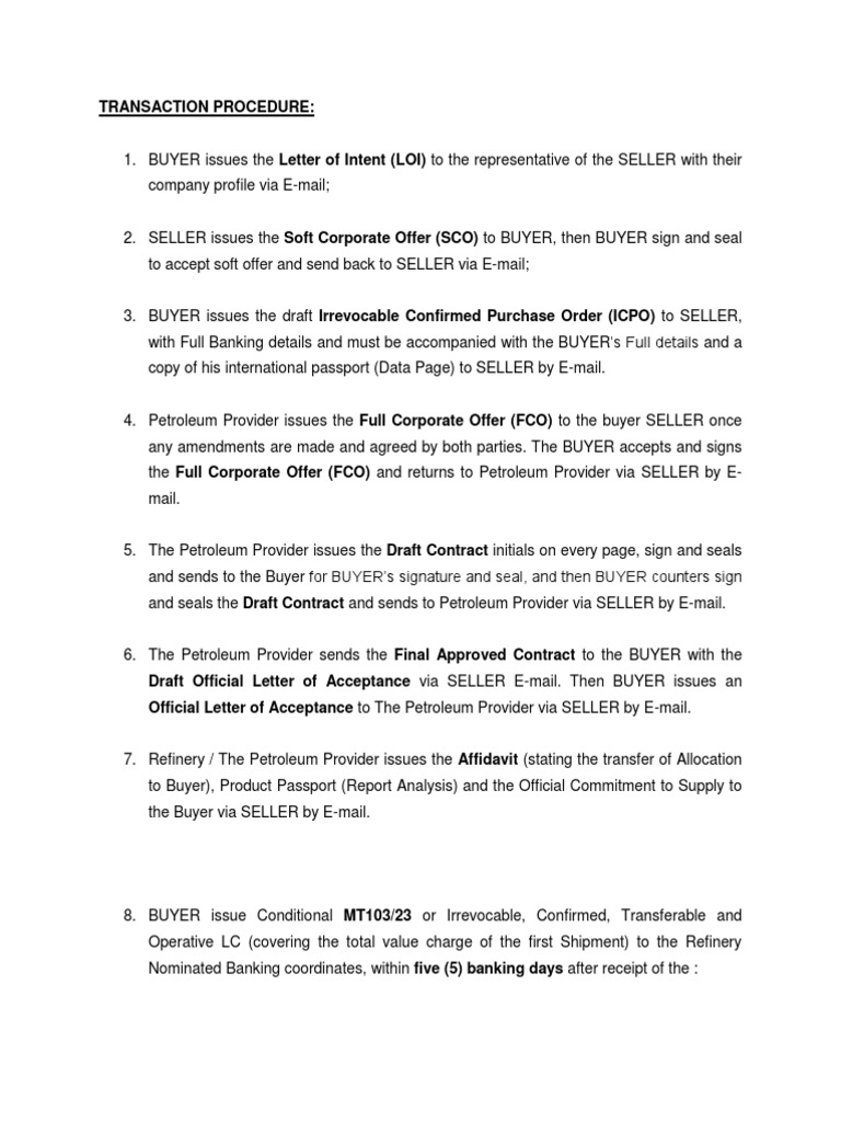Transaction Procedure Sample | PDF | Email | Financial Transaction