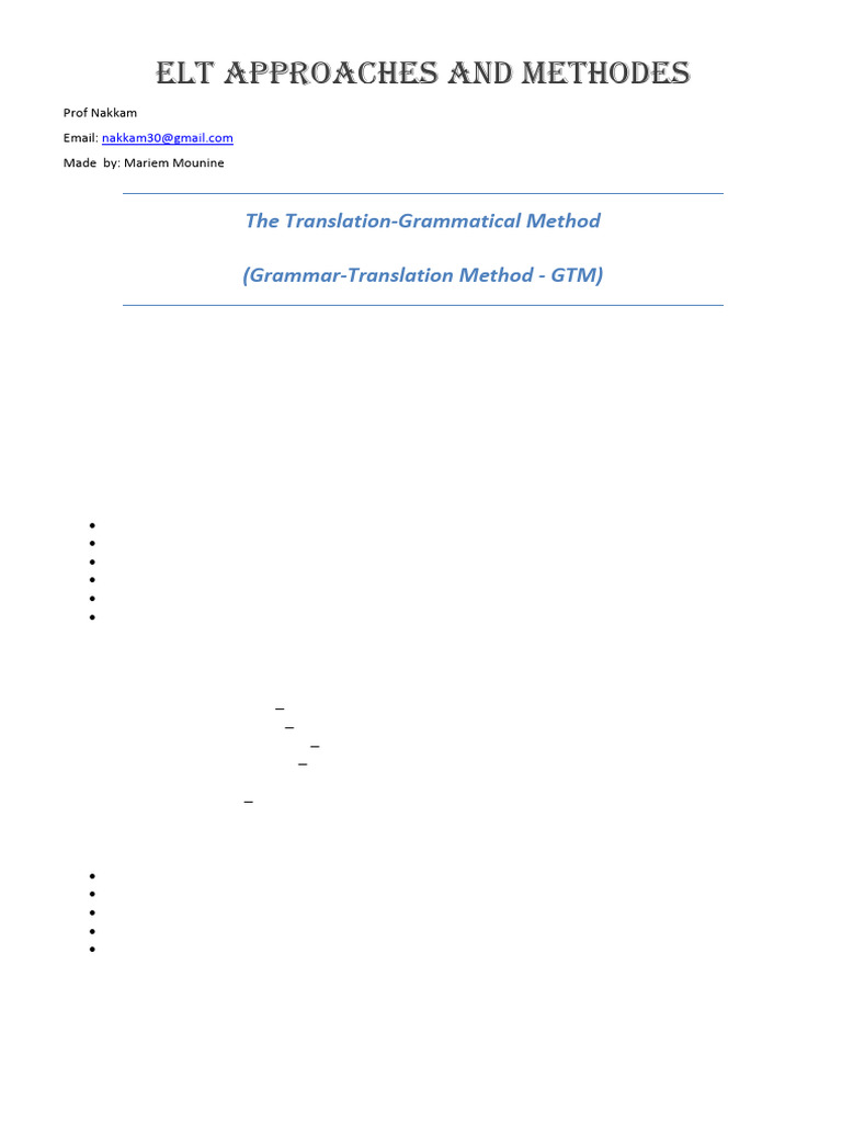 ELT Approaches and Methods | PDF | Second Language | Language Education