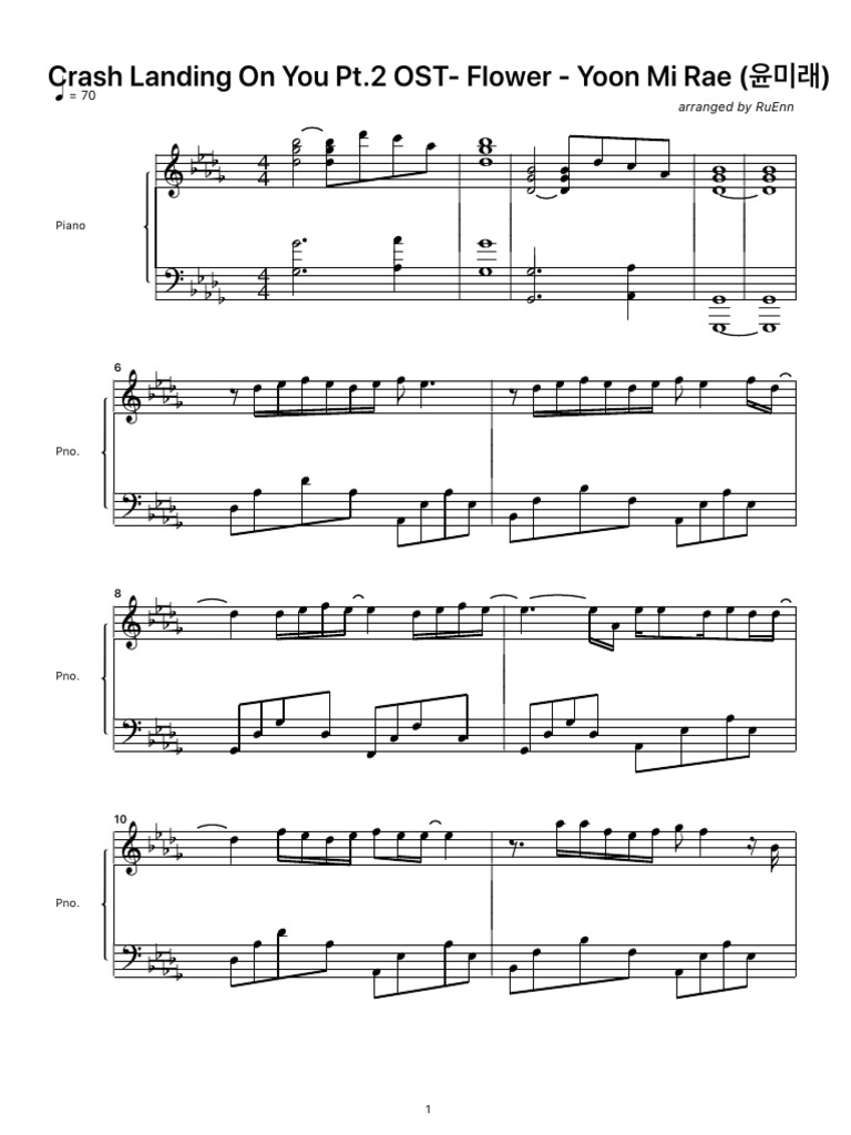 Crash Landing on You Pt2 OST- Flower - Yoon Mi Rae 윤미래 | PDF