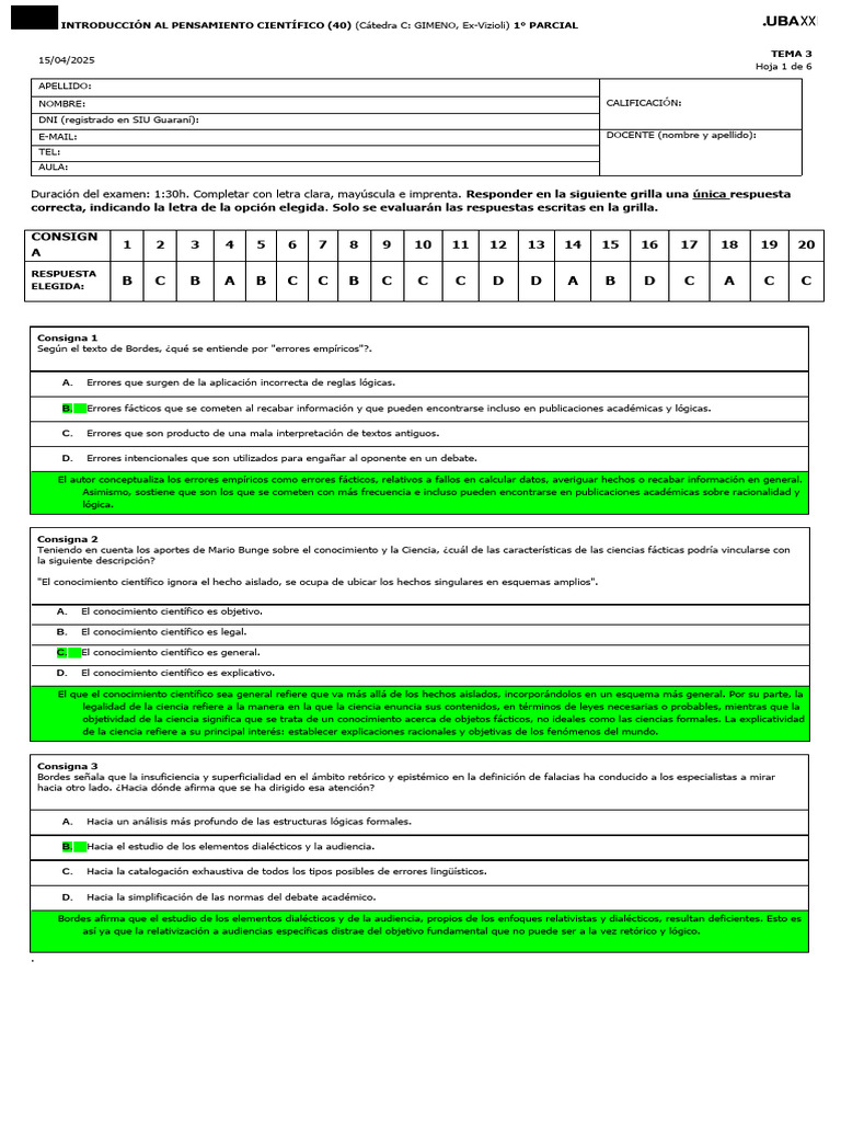 Claves Tema 3 - Parcial 1 - 1°C 2025 - IPC C | PDF | Argumento | Razonamiento deductivo