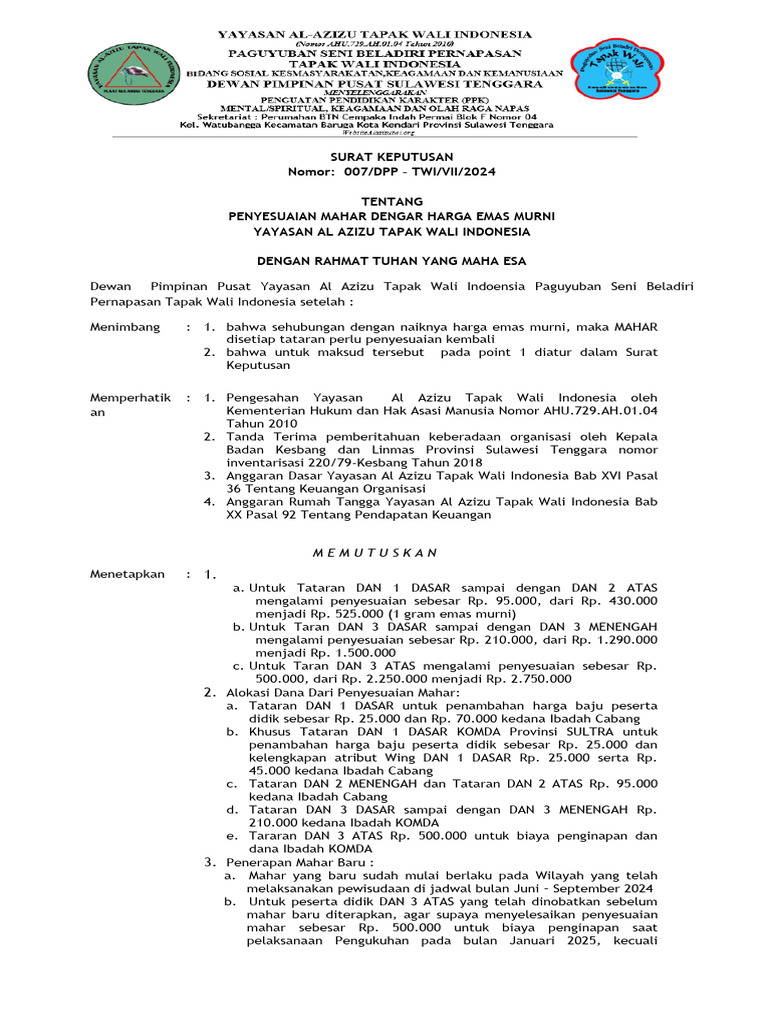 SK Penyesuaian Mahar | PDF