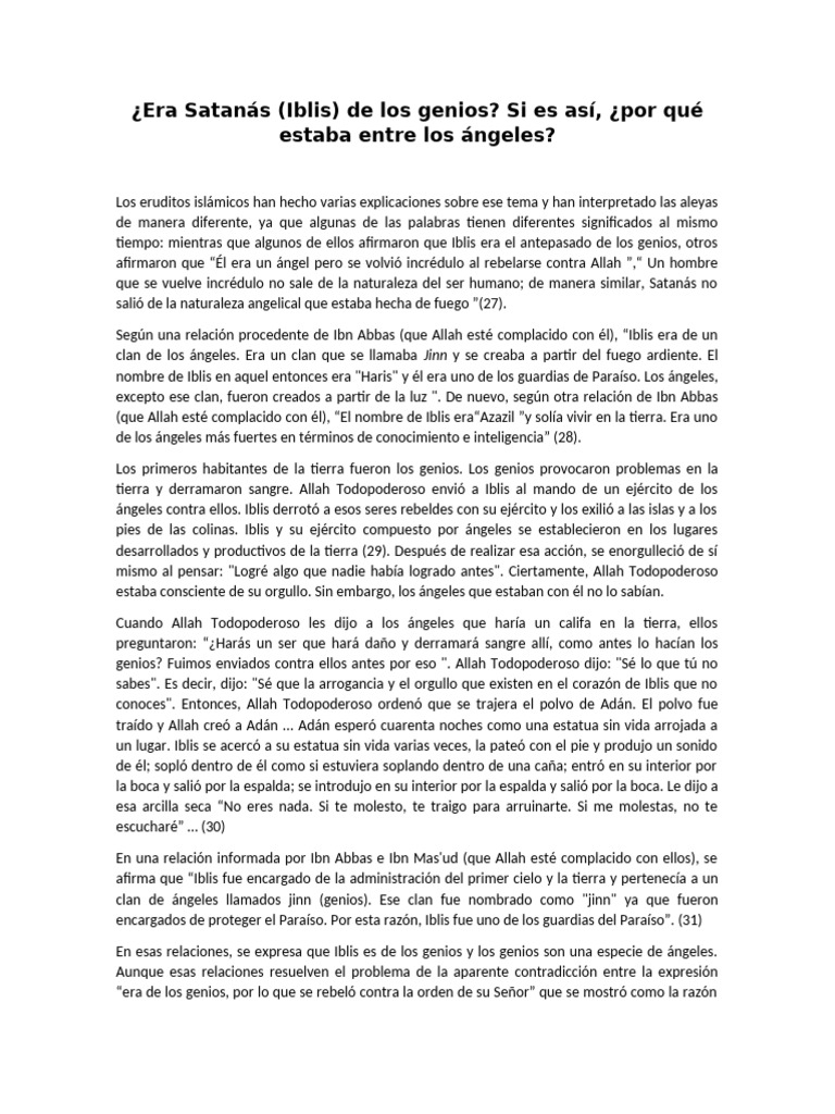 Era Iblis Un Ángel | PDF | Genios | Satán
