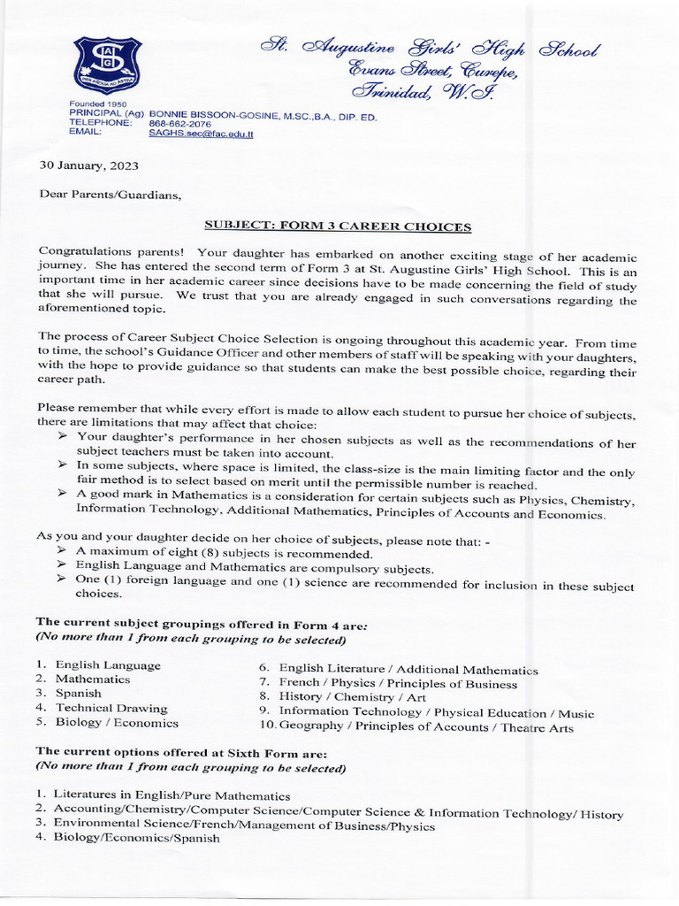 Form 3 Choices | PDF