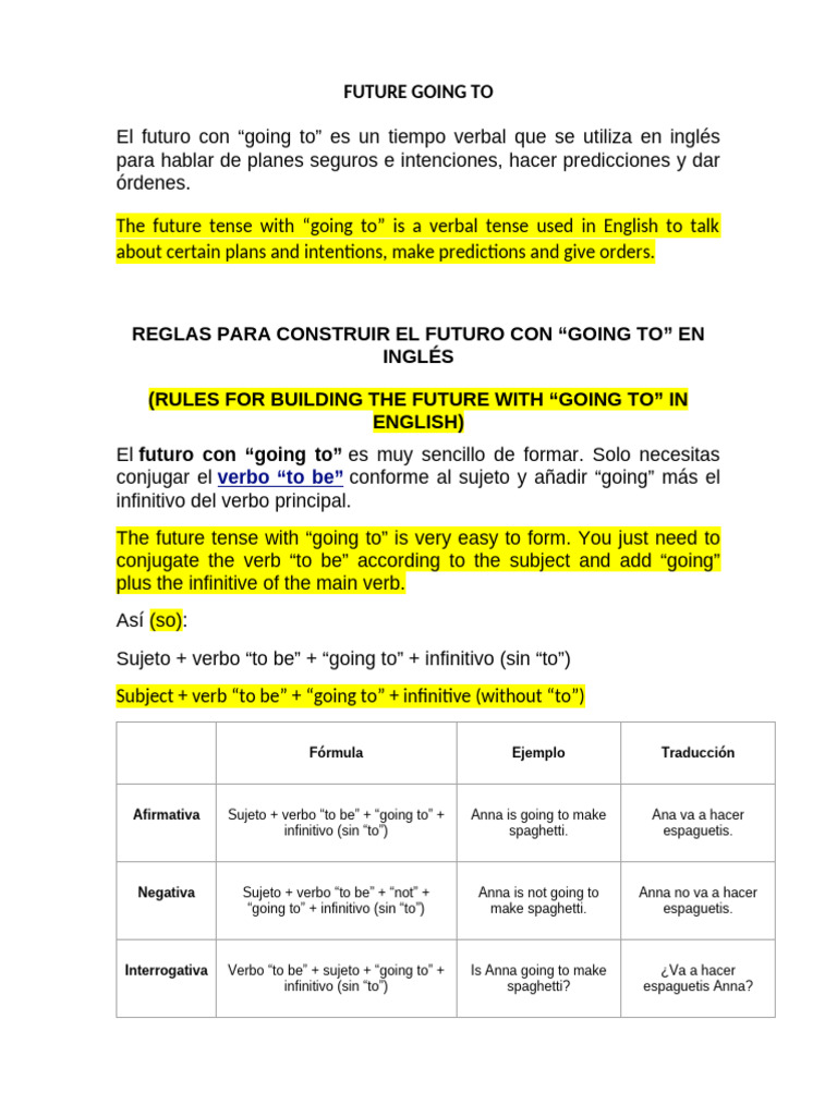 Future Going To | PDF