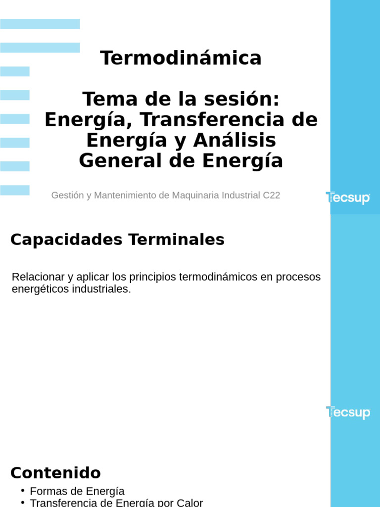 Teoría t2. Energía, Transferencia de Energía y Análisis General de ...