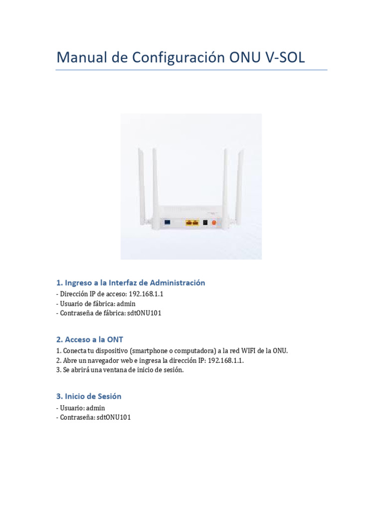 Manual Onu Vsol | PDF