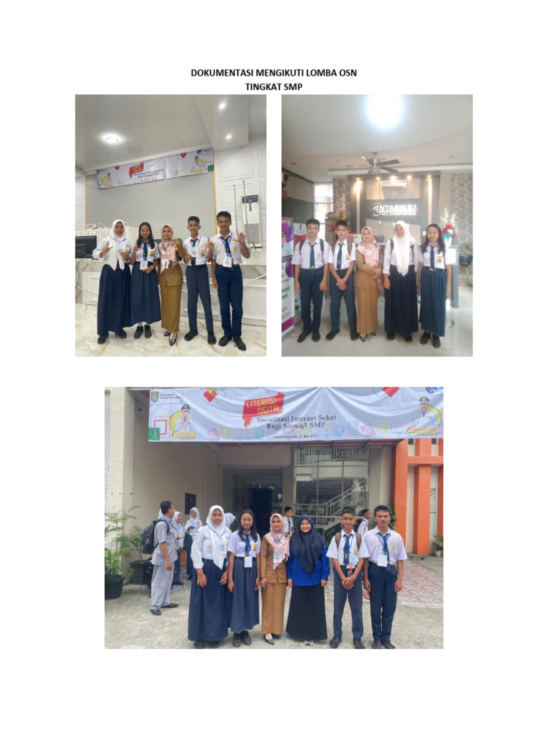 Dokumentasi Mengikuti Lomba Osn Tingkat SMP | PDF