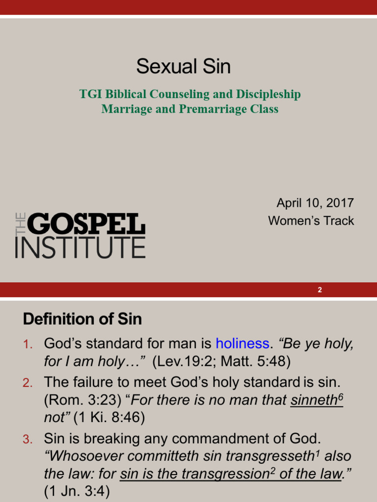 2300 Sexual Sin Womens Track Notes Pdf Lust Jesus