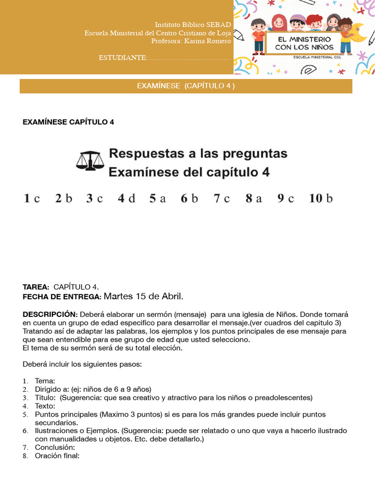 Capitulo 4 - Examíenese - Tarea 3 | PDF